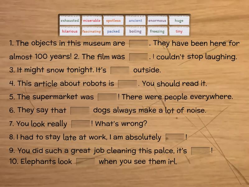Extreme adjectives - Missing word