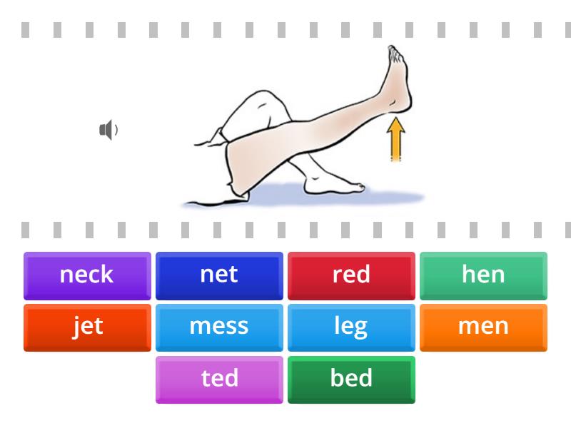 Phonics phase 2 cvc words with medial vowel 'e' #2 - Menemukan kecocokan