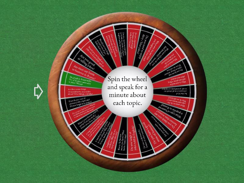 Jokes and humour - warm-up - Spin the wheel