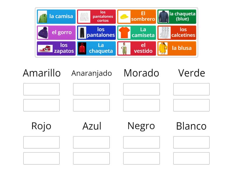 Los colores y la ropa - Group sort
