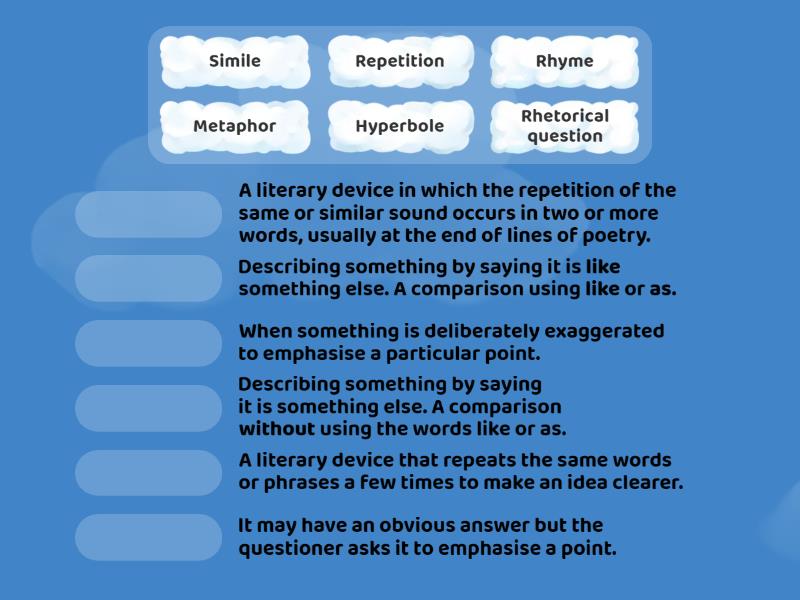 Poetic Devices - Match up