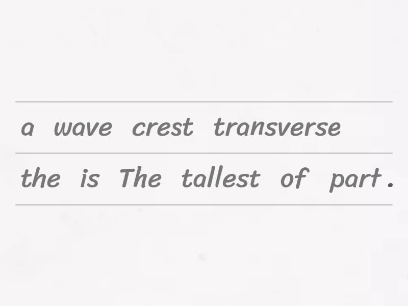 Transverse Waves - Unjumble
