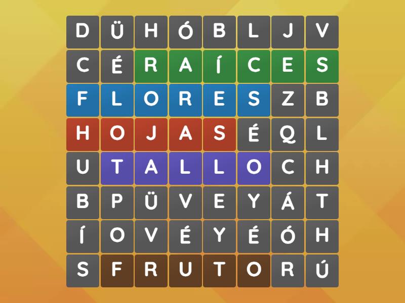 LAS PARTES DE UNA PLANTA - Crucipuzzle