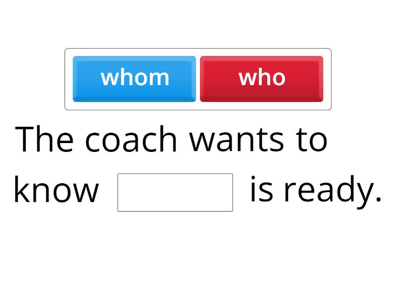 WHO/WHOM ACTIVITY - Complete the sentence