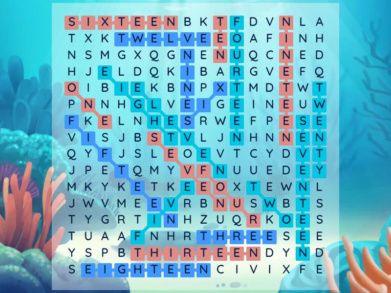 Numbers - Wordsearch