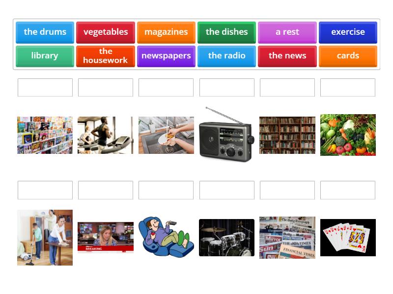 verb noun collocations- daily routines - Match up
