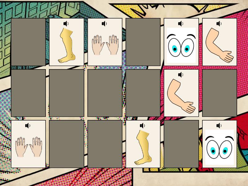 Body Parts Memory Game - Eşleşen çiftler