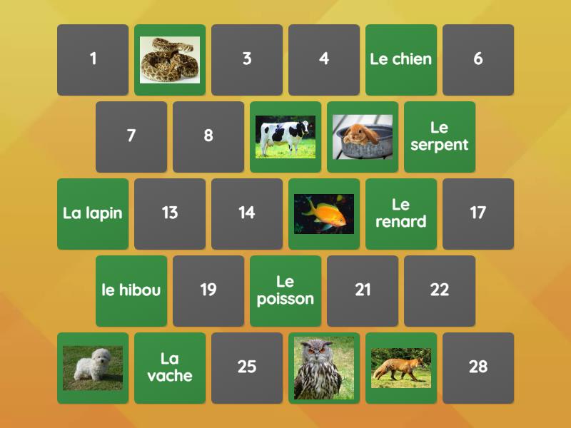 Les animaux - Matching pairs