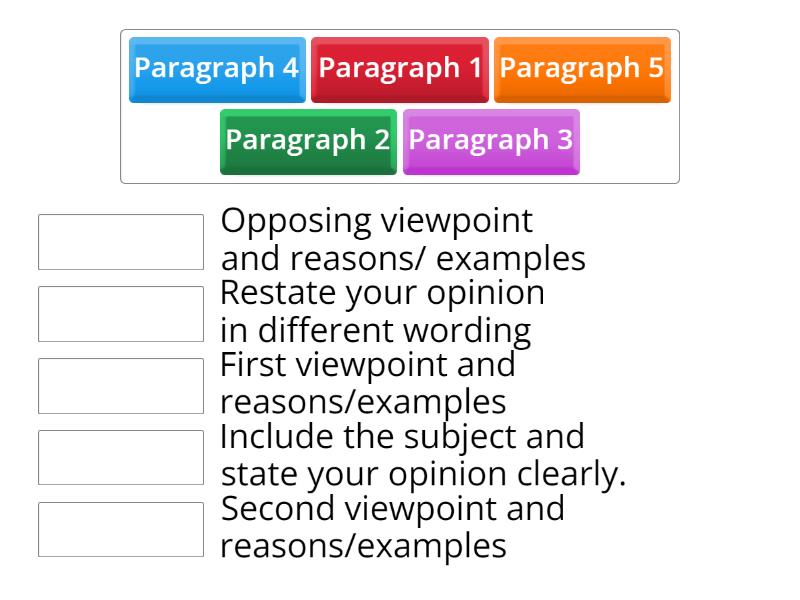 Writing an opinion article - Match up
