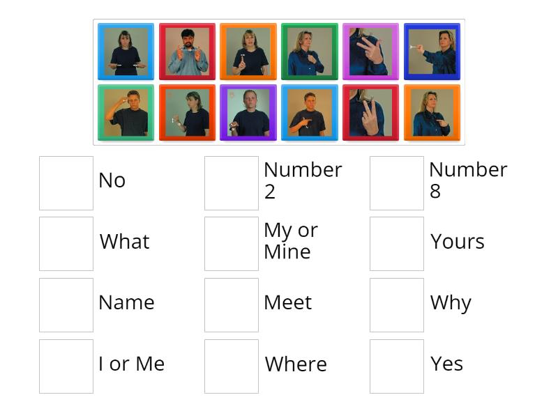 Auslan signs 1 - Match up