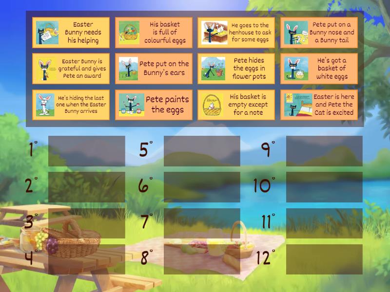 Pete The Cat Big Easter Adventure - put sequences in order - Rank order