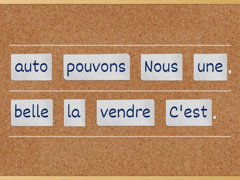 Module 4 - semi-auxiliaires + infinitif + pronoms - Reordenar