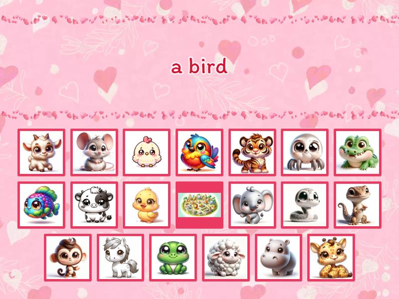 Cambridge Starters - Animals - Find the match