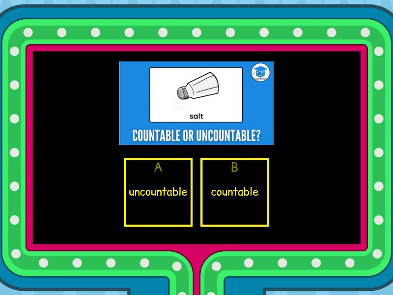 COUNTABLE AND UNCOUNTABLE THINGS - Game show de TV