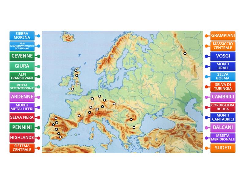 MONTAGNE ANTICHE EUROPA - Labelled diagram