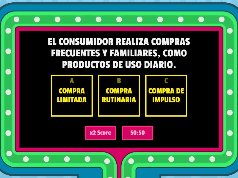 COMPORTAMIENTO DEL CONSUMIDOR - Gameshow quiz
