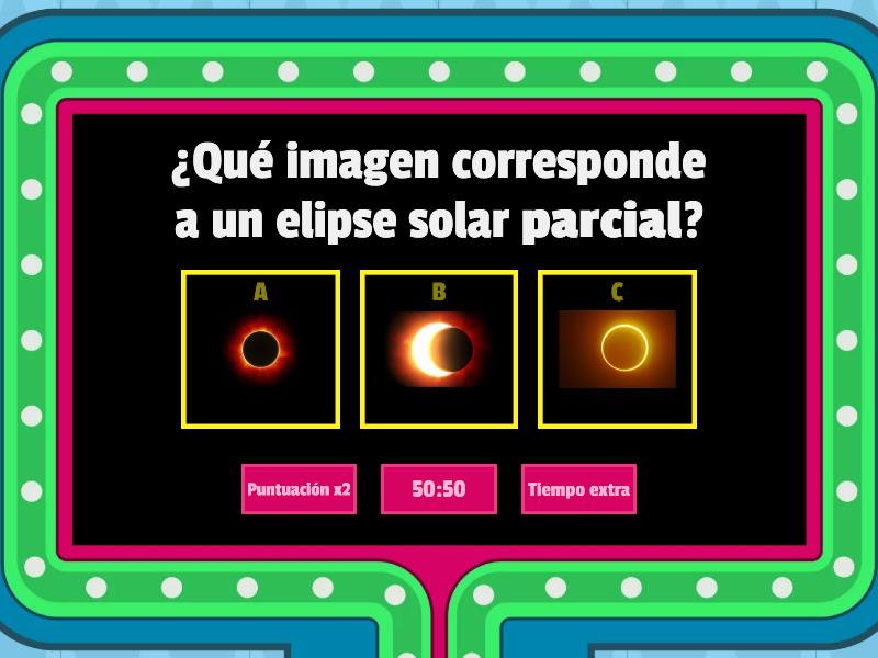 Diferentes tipos de eclipses - Gameshow quiz