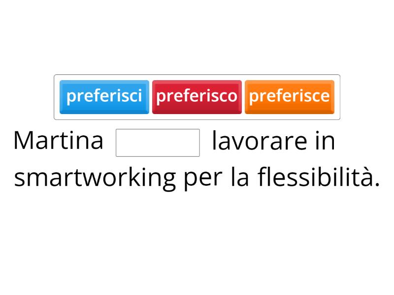 Verbo PREFERIRE - Complete the sentence