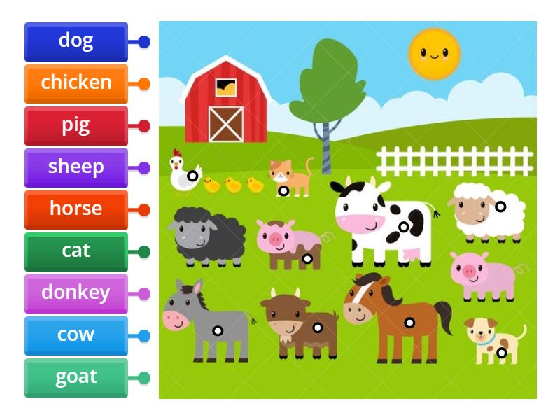 Label the FARM ANIMALS - Labelled diagram
