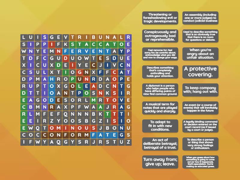 The Tale of Despereaux - Section 1 Vocabulary - Wordsearch