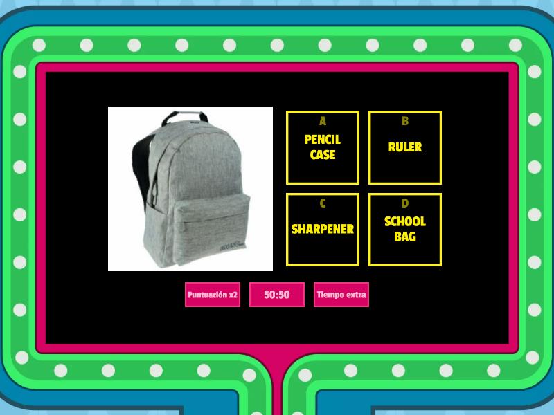 SCHOOL OBJECTS 1° - Gameshow quiz