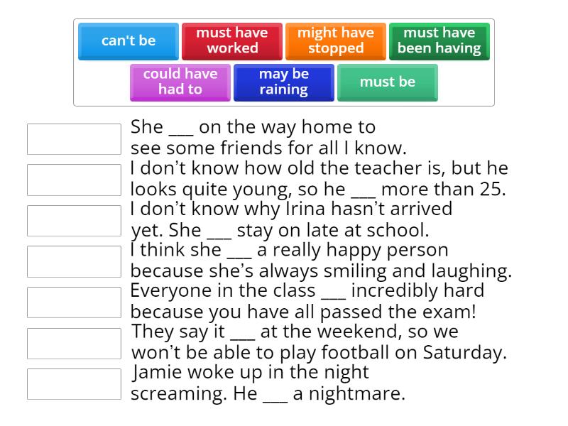 Focus 3 Unit 3 Grammar 3.2 - Match up
