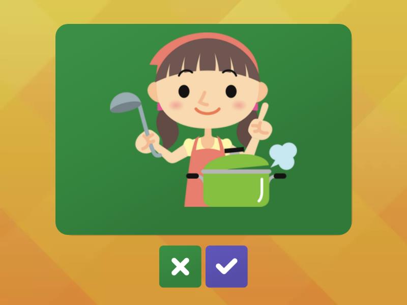 He's cooking - Flash cards