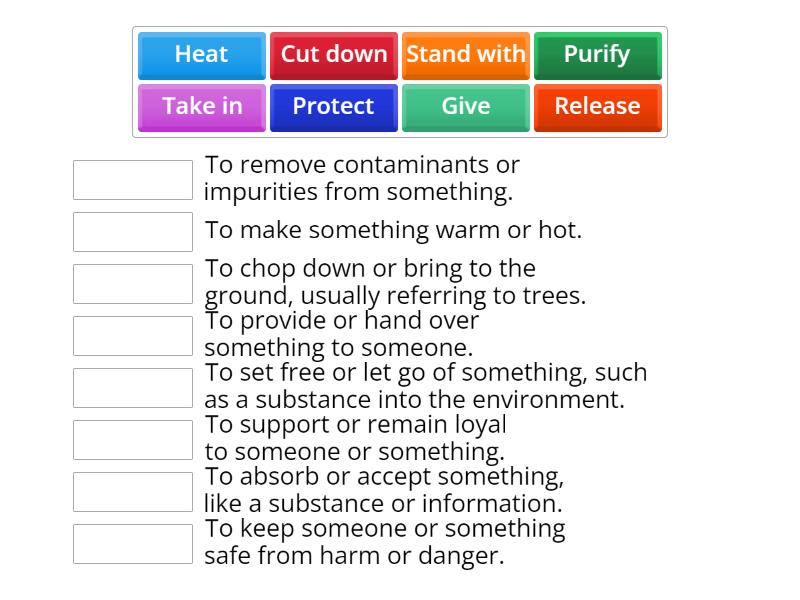 Nature is Speaking Forest verbs - Match up