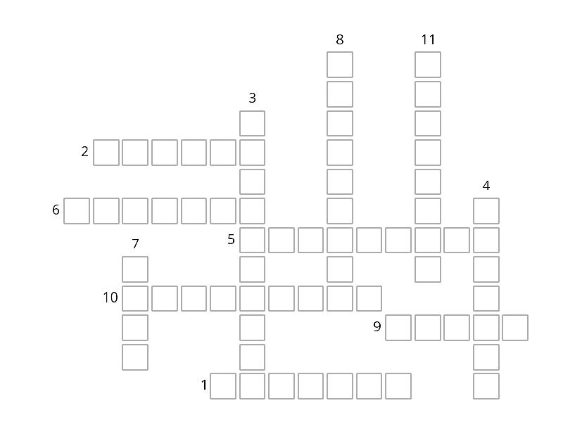 Materiales escolares - Crossword