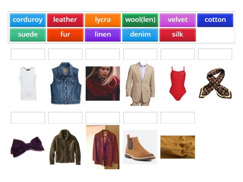 Clothes and fashion - fabric (EF Upper 2B) - Сопоставить