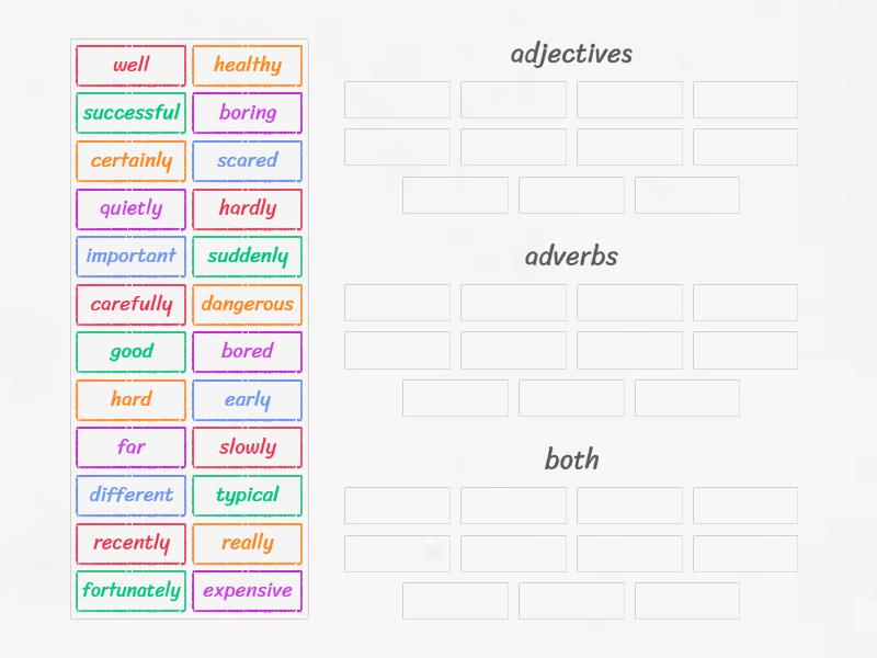 adjectives adverbs both - Group sort