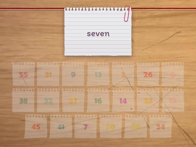 Scrambled numbers 0-59 - Find the match