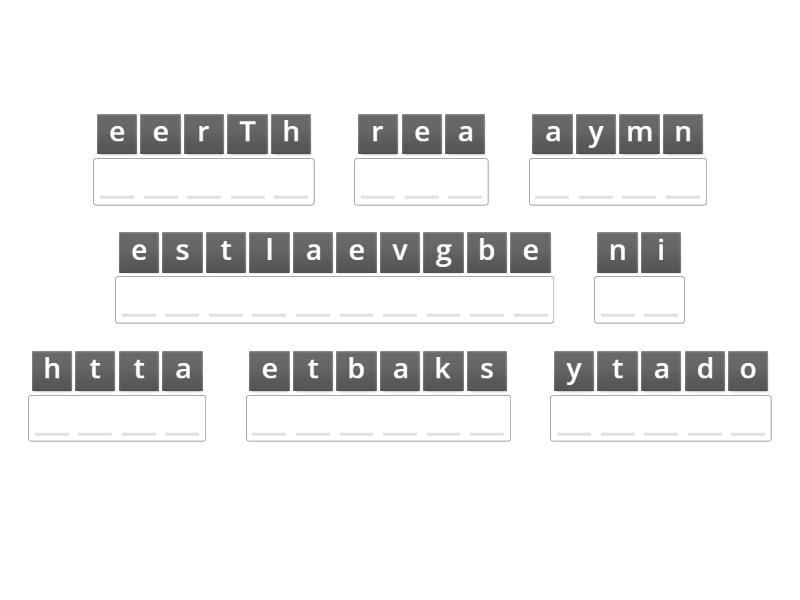 Countable and uncountable nouns - Anagram