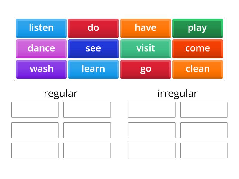Regular\ Irregular Verbs - Group sort
