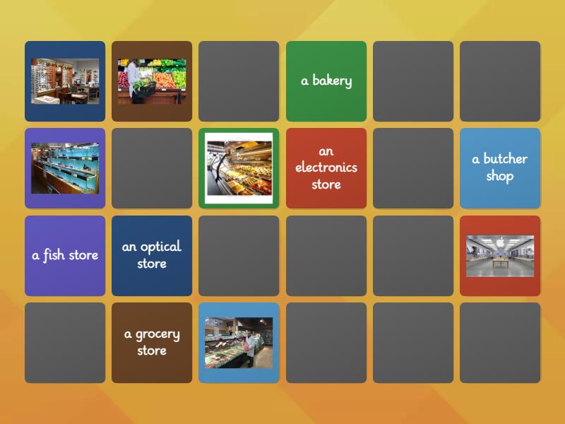 STORES AND SHOPPING - Matching pairs