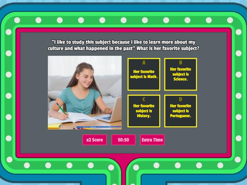 School subjects quiz - Gameshow quiz