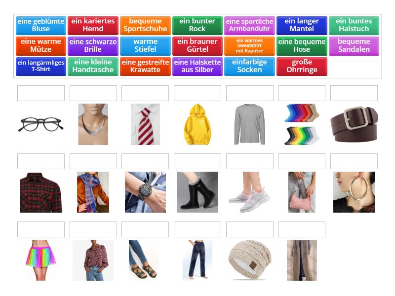 Wortschatz Kleidung & Accessoires - Match up