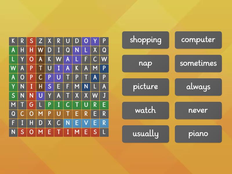 Adverb of frequency - Wordsearch