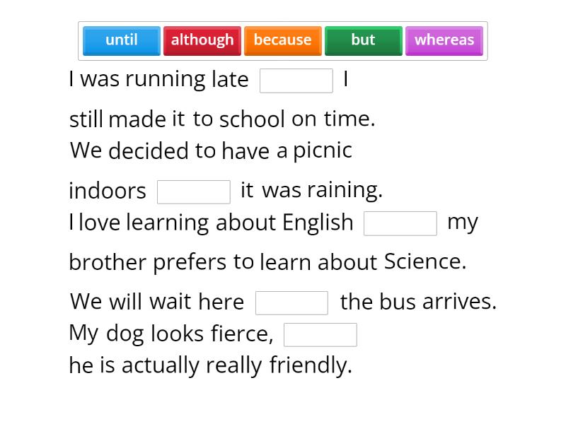 Subordinating conjunctions - Missing word