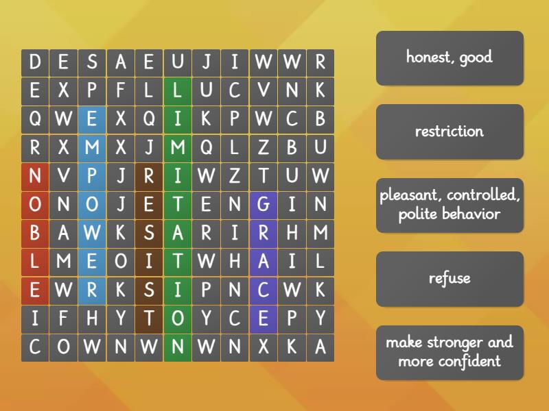Unit 4 Academic Vocabulary - Word Search - Wordsearch
