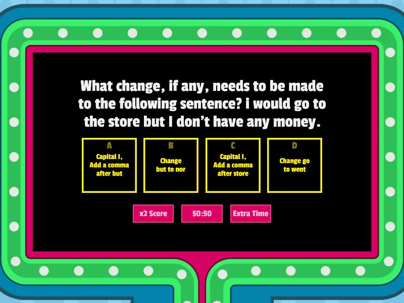 Capitalization and Punctuation - Gameshow quiz