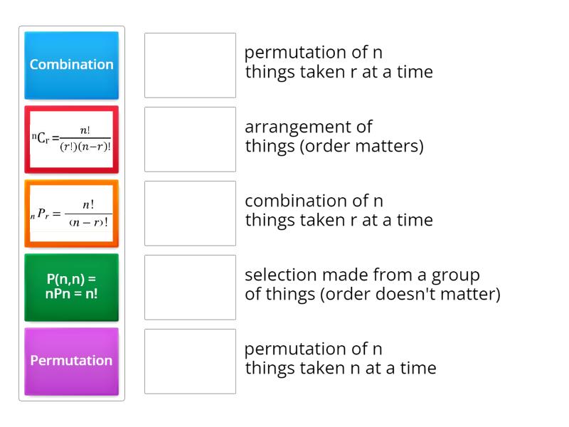 Permutation and Combination - Match up