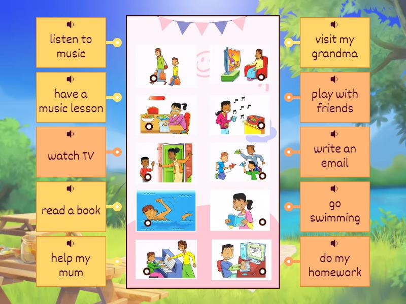 Family & friends 2, unit 6,after-school activities - Labelled diagram
