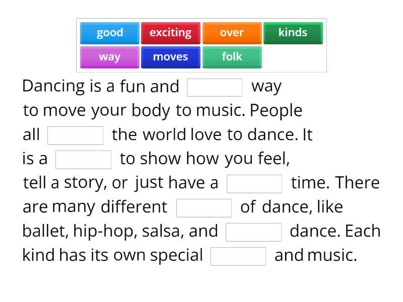Dancing.Text - Complete the sentence