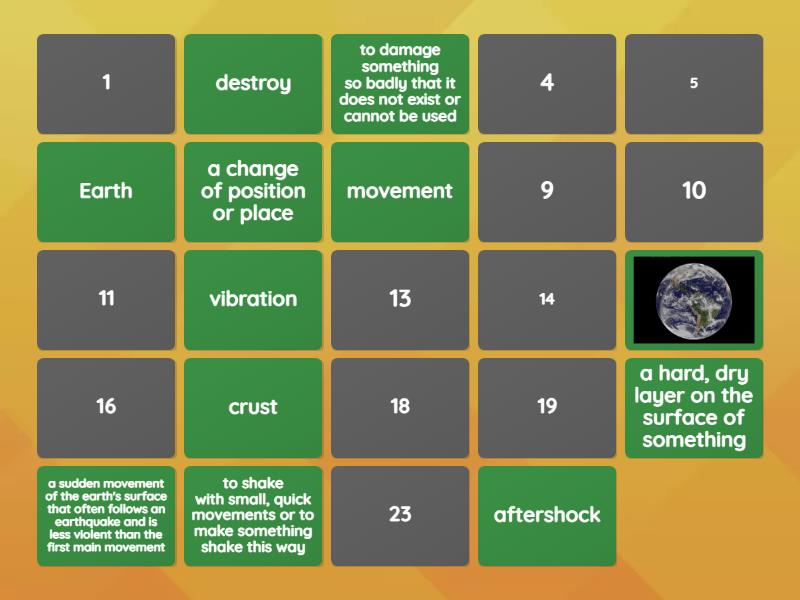 Earthquake - Matching pairs