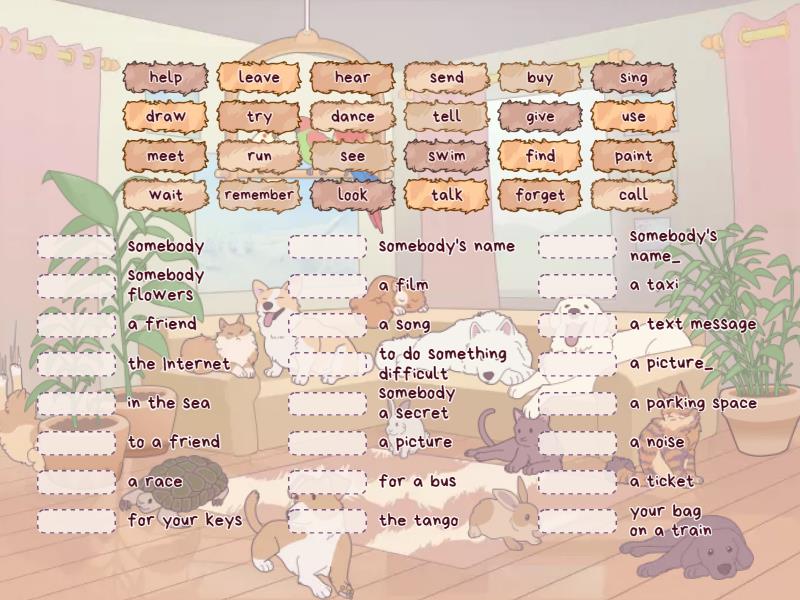 verb phrases (EF 5A) - Une las parejas