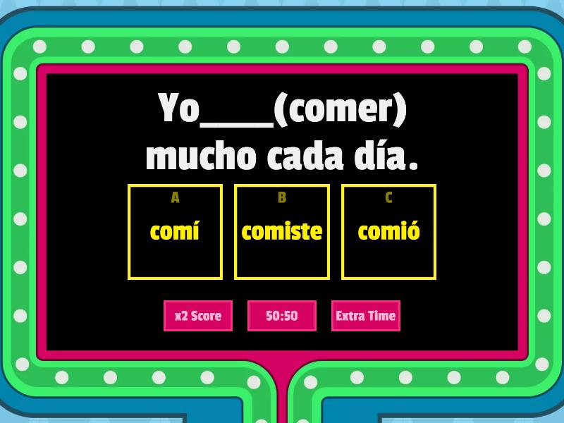 Preterite Tense REGULAR ER/IR Verbs Spanish - Concurso de preguntas