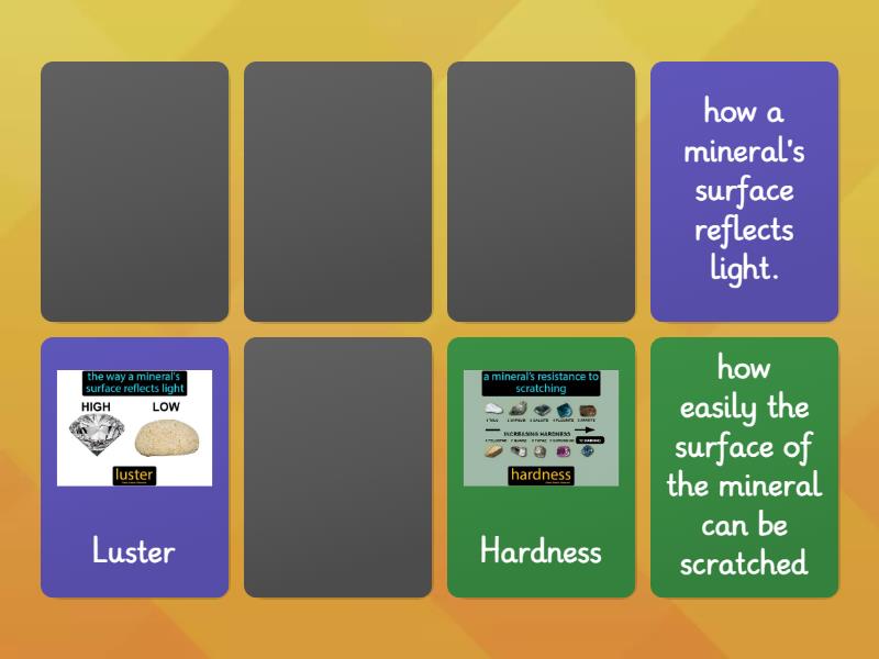 Properties of Minerals - Matching pairs