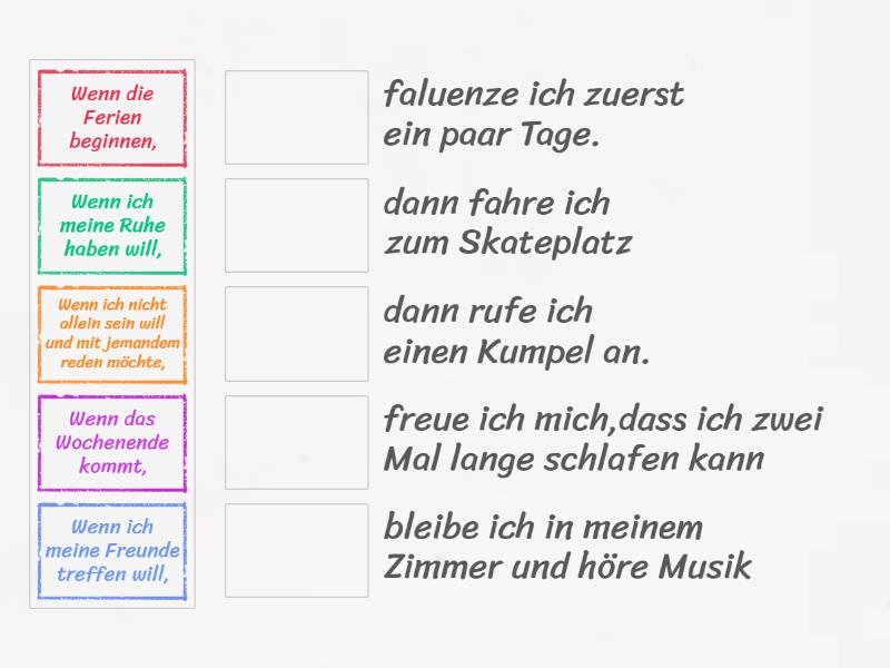 Wenn -Satz - Match up