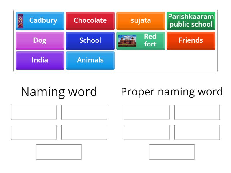 common &Proper Naming Word (class 1st) - Group sort